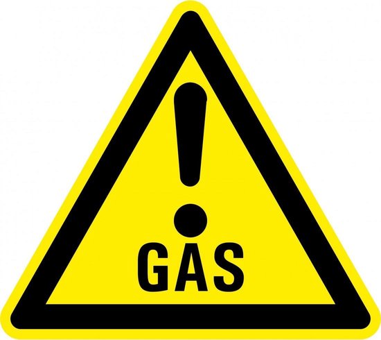 Waarschuwingssticker gas met uitroepteken 150 mm | bol.com
