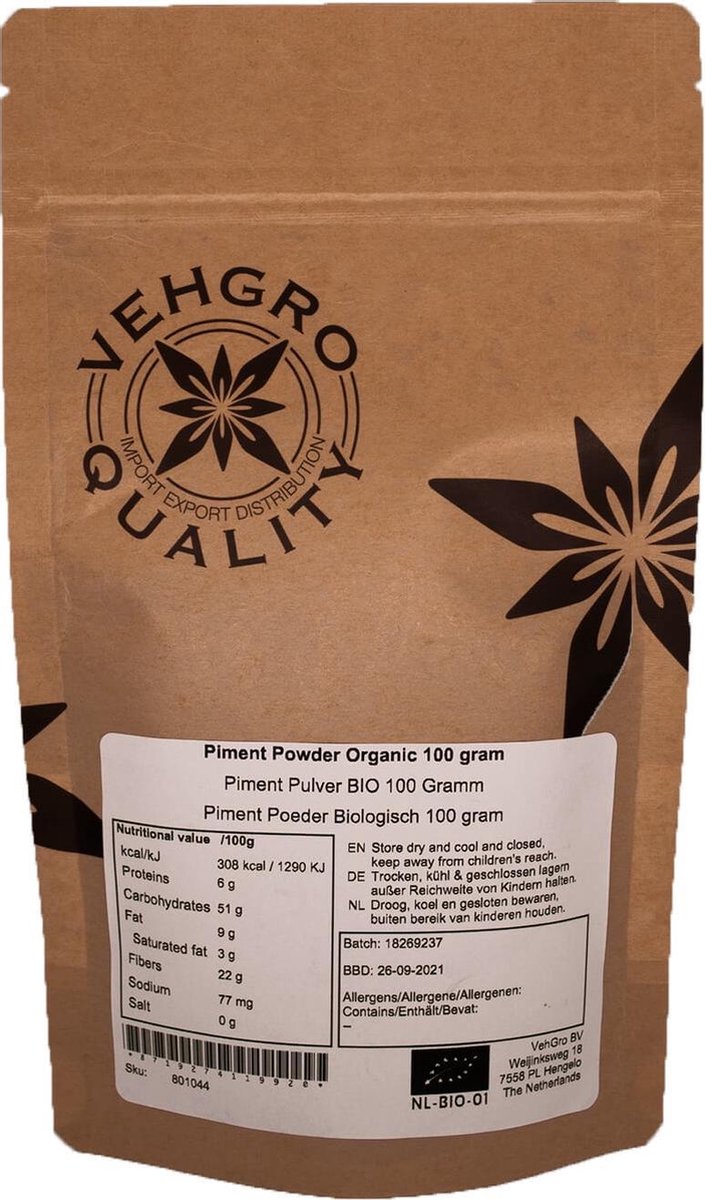 Piment Poeder - 100 gram - Holyflavours - Biologisch | bol.com