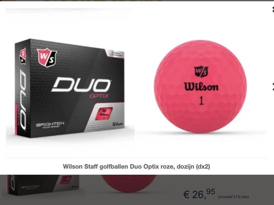 Wilson Staff golfballen Duo Optix roze, dozijn | bol.com