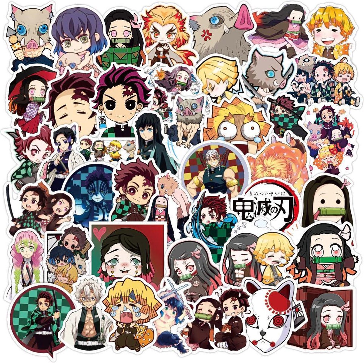 Demon Slayer Stickers - 50 stuks - Stickers Volwassenen - Manga - Anime ...