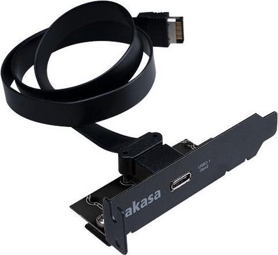 Akasa Low Profile PCI Bracket Adapter USB 3.1 Typ C - schwarz - Kabel ...