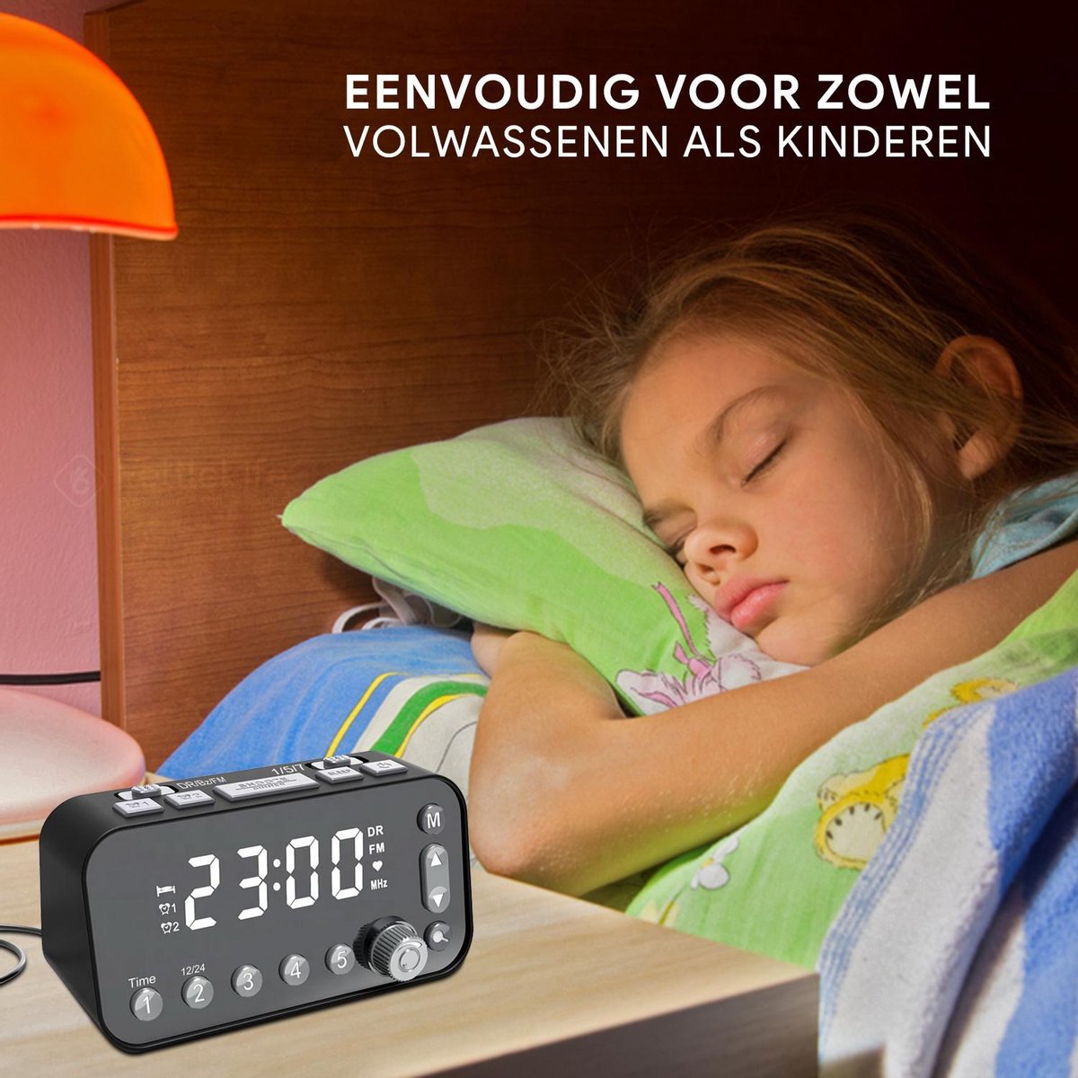 FettleLife DAB+ Wekkerradio met Sleeptimer - Digitale Wekker Kinderen ...