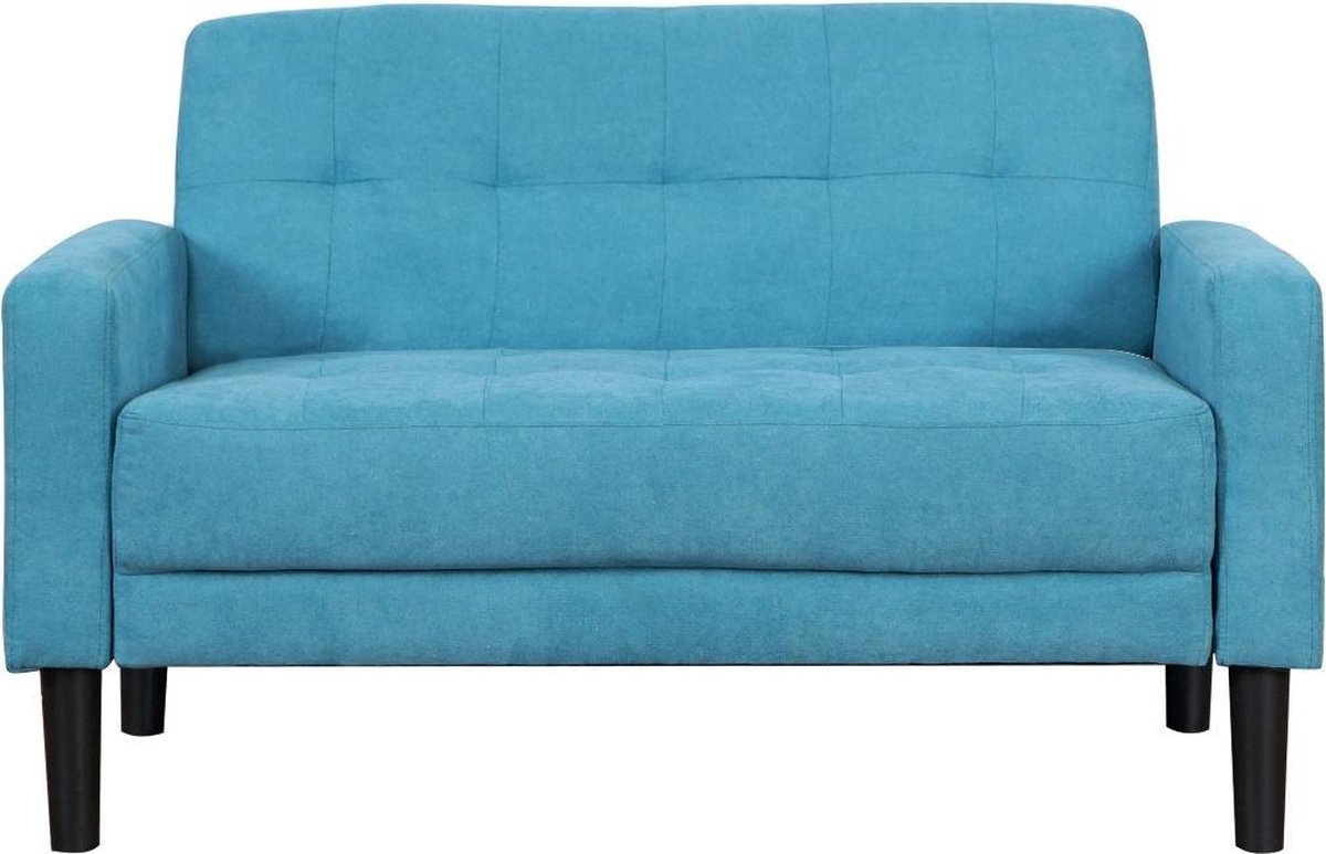 Zitbank 2 zits Ghislaine blauw bankstel 120cm stof bank | bol.com