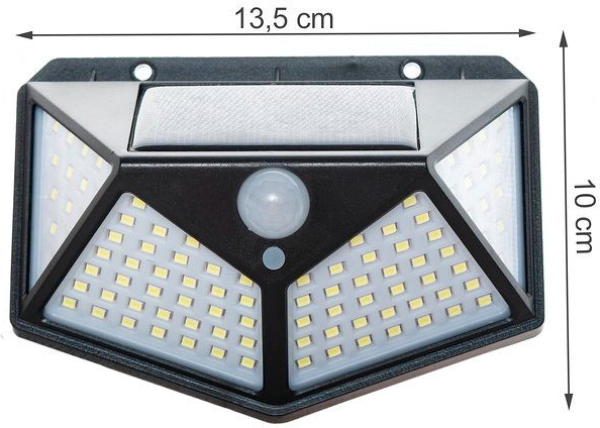 SAL COM Solar Wall sensor light - 100 LED Solar wandlamp ...