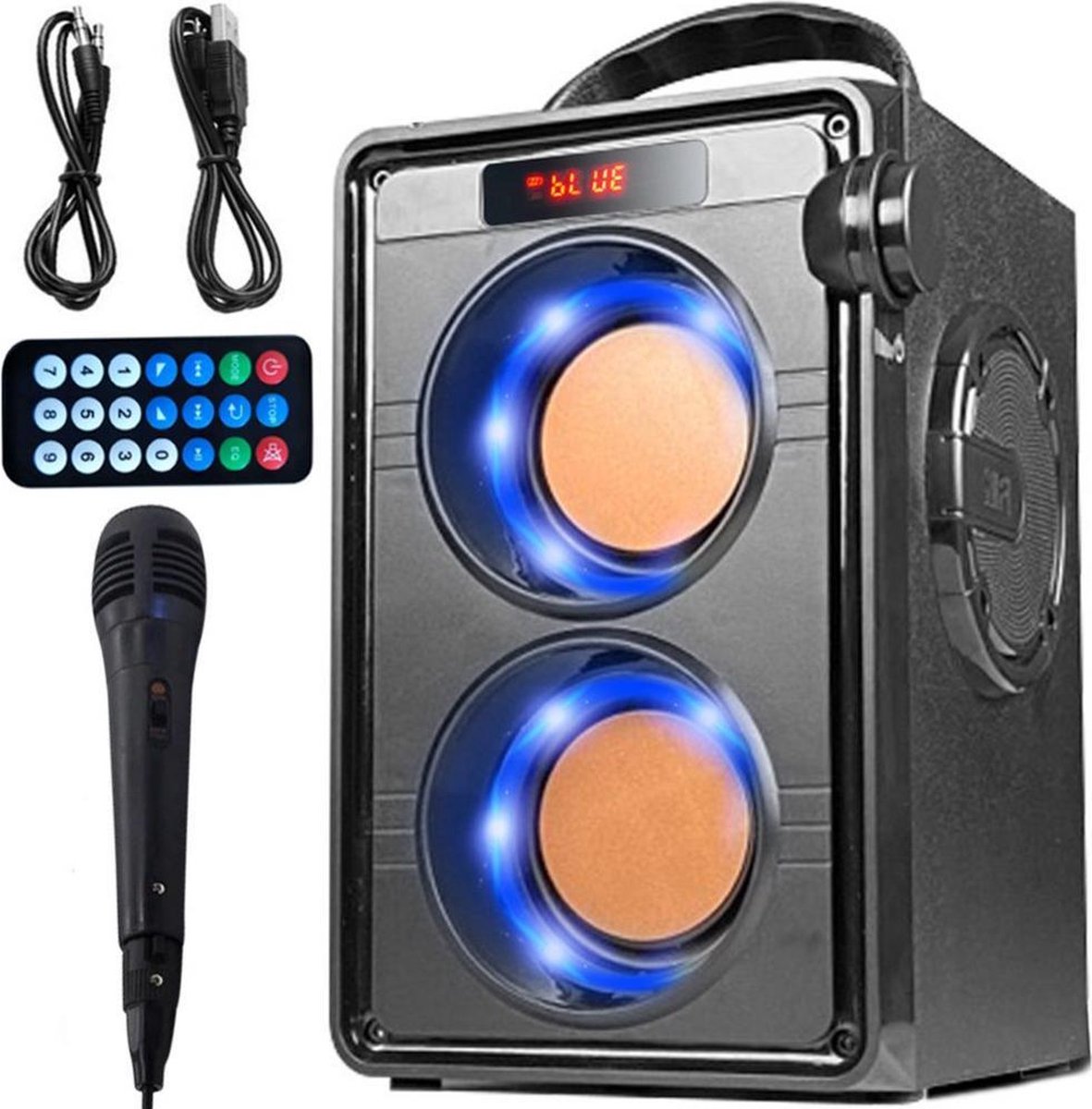 Draadloze stereo Bluetooth-luidspreker met karaoke-microfoon | bol.com