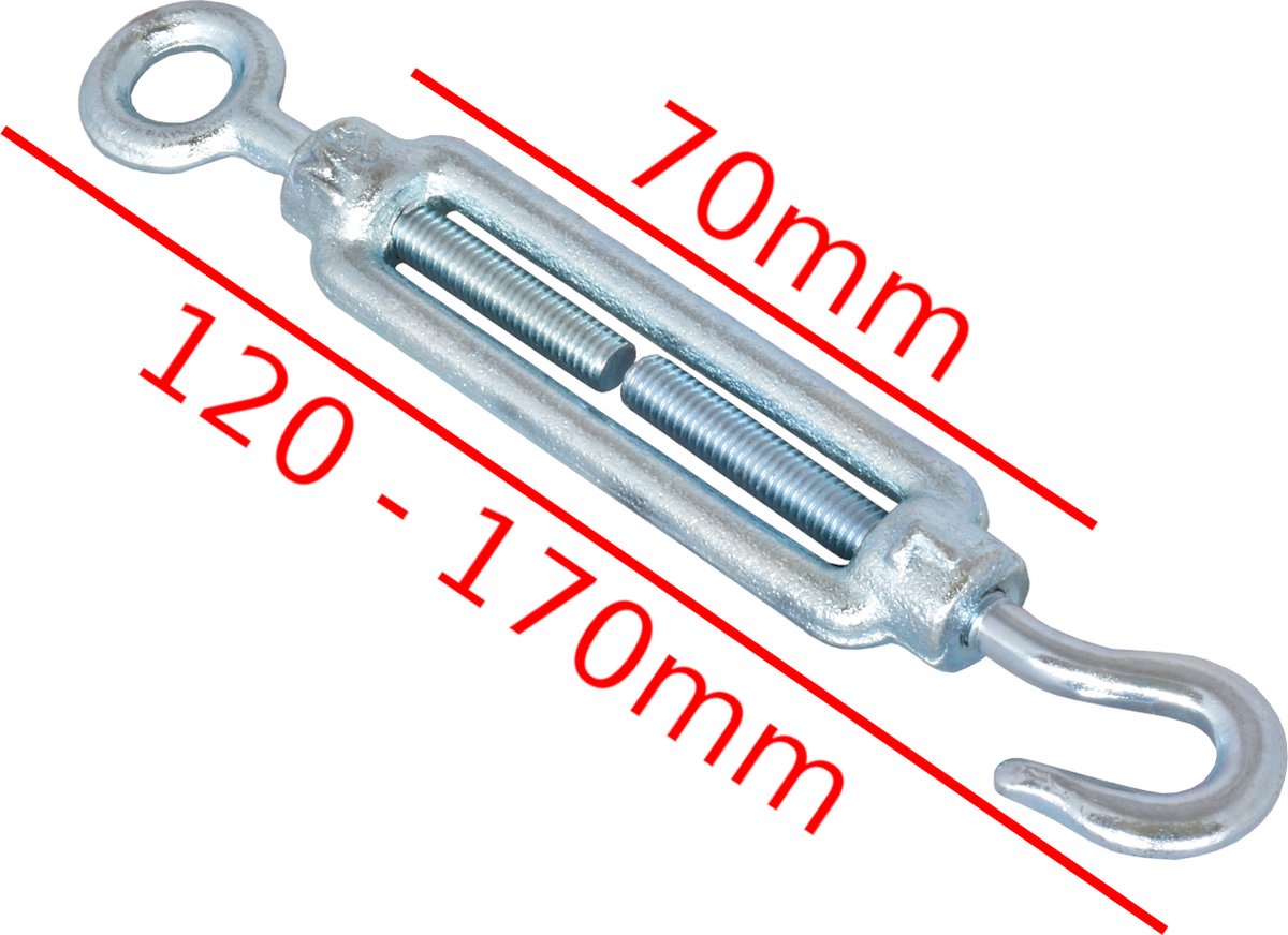 AMIG Draadspanner M5 70mm | Haak / Oog | Voordeelverpakking 4 stuks ...