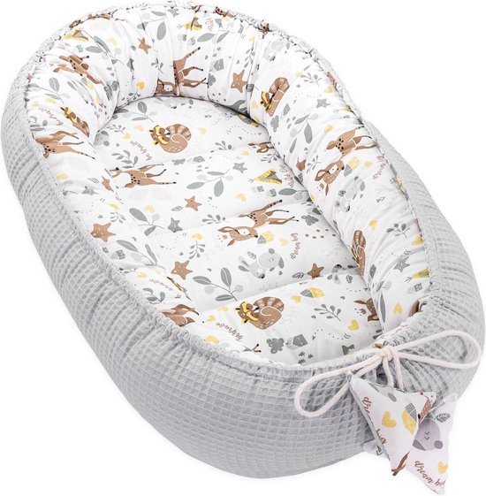 Babynest net geboren baby - katoen - grijs | bol.com