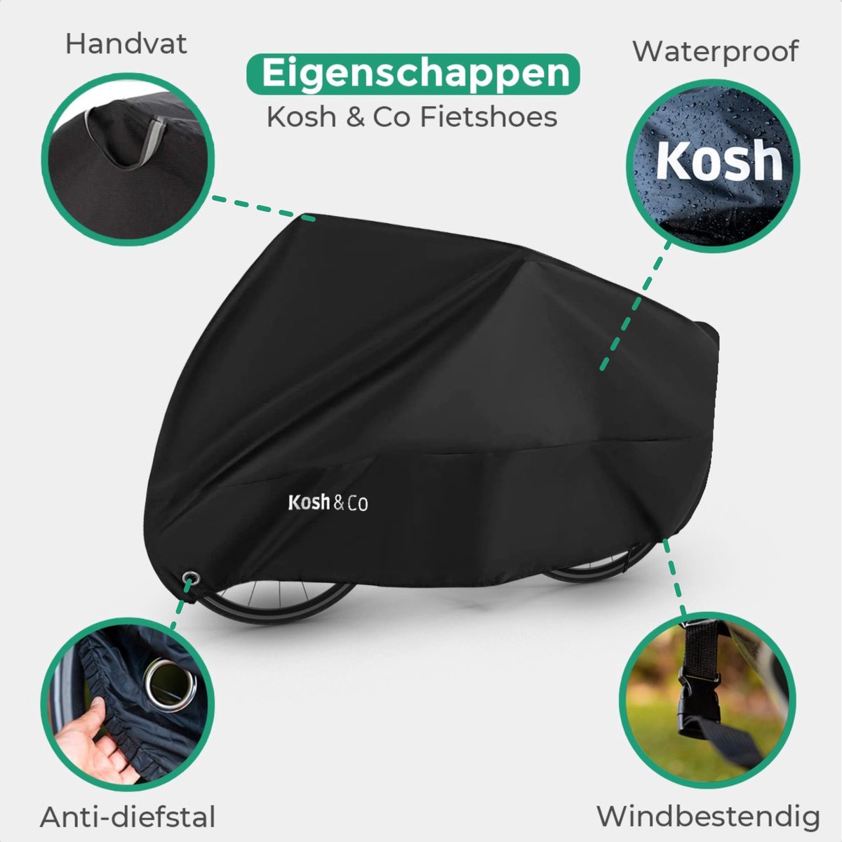 Fietshoes voor 1-2 fietsen - Fietshoes waterdicht - XL - Incl. gratis zakje & zadelhoes | bol