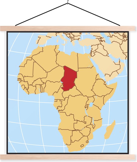 illustration d'une carte de l' Afrique avec le Tchad en affiche ...
