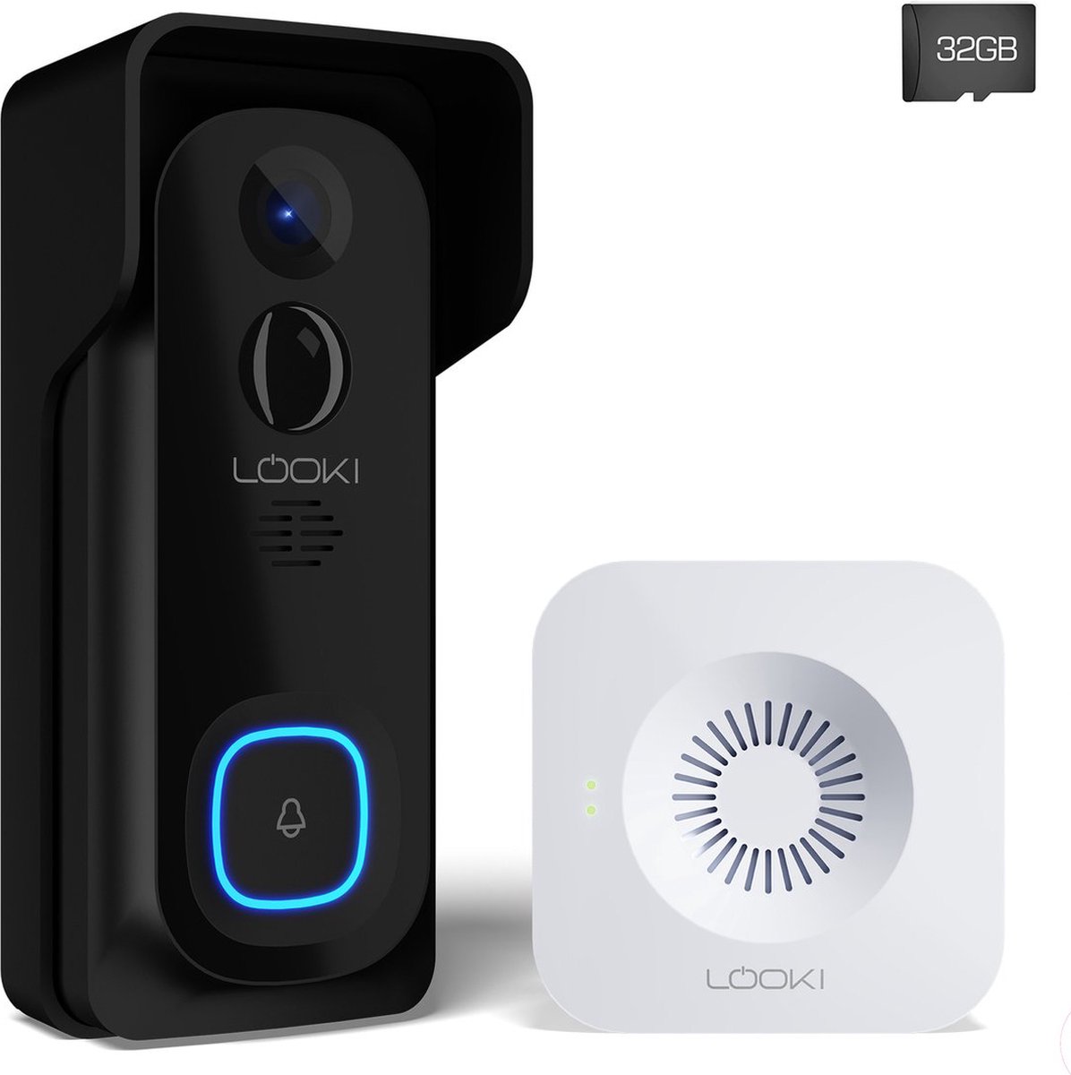 Looki draadloze Video Deurbel met Camera - gratis 32GB SD-kaart - Full ...
