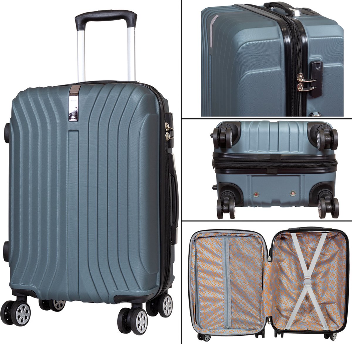 Handbagage koffer - Reiskoffer trolley - Lichtgewicht koffers met slot ...