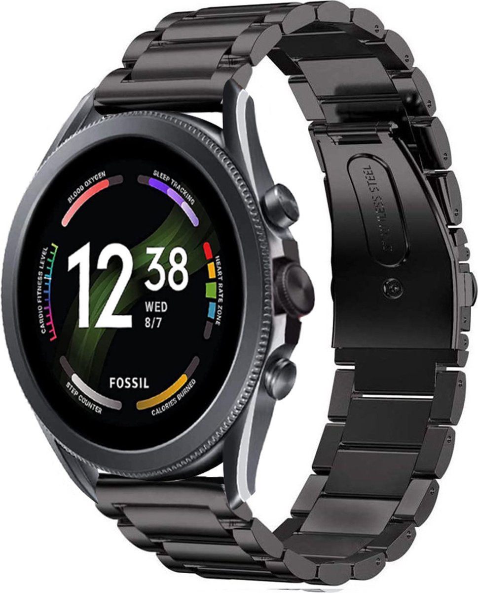 Strap-it Titanium smartwatch bandje - geschikt voor Fossil Gen 6 44mm ...