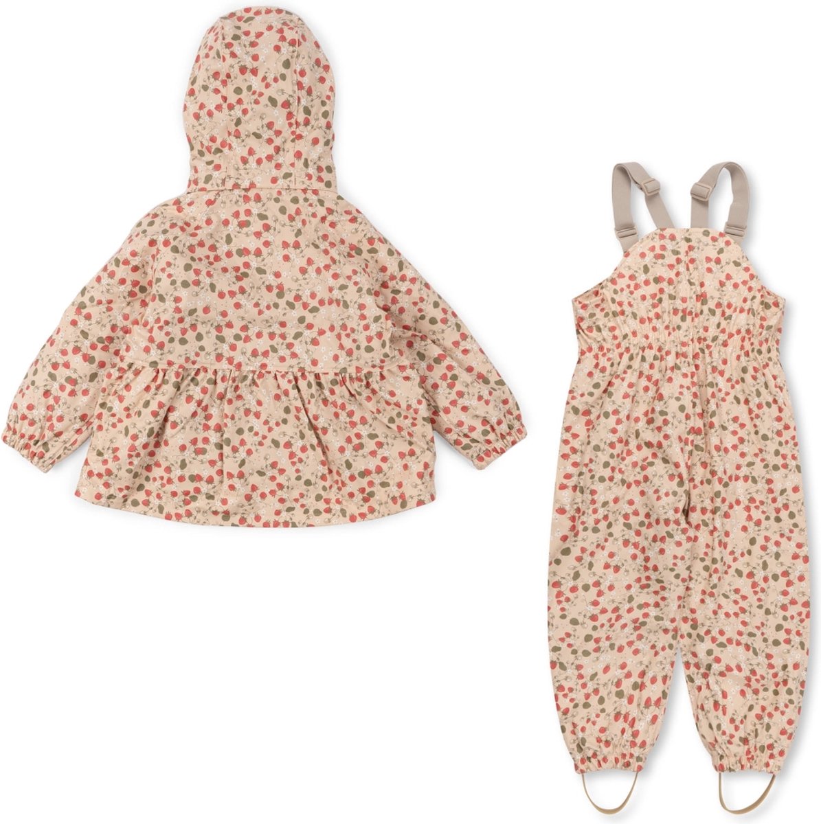 Konges Slojd Rainy Palme regenpak set Strawberry pink - Regenjas ...