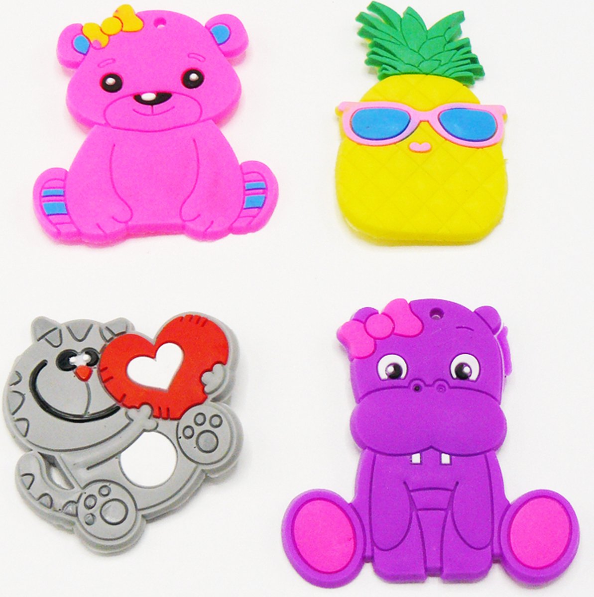 Doodadeals® 4 Stuks Leuke Cartoon Koelkastmagneten - Rubberen White ...