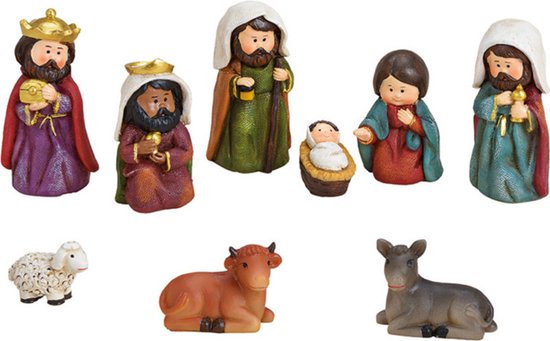 Set van 9x stuks kinder kerststal beelden/kerstbeelden 3 tot 9 cm | bol