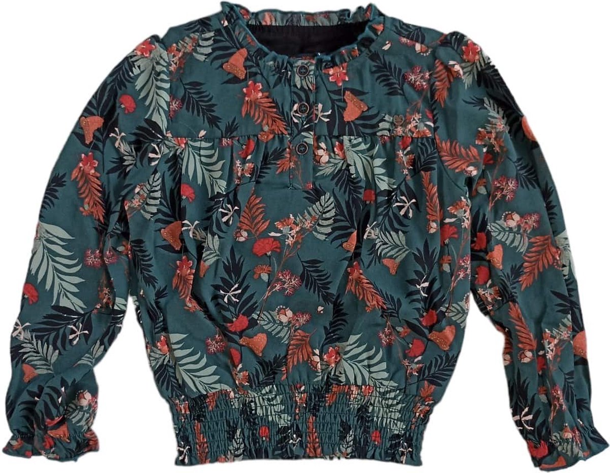 NoNo meisjes blouse Tessa aop Forest Winter Smaragd | bol