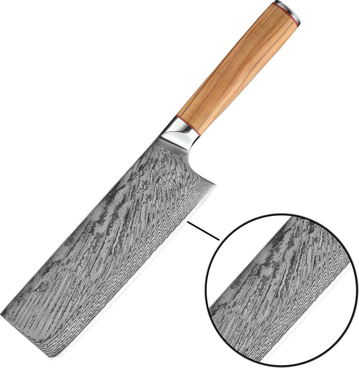 Sumisu Nakiri Hakmes - Japans Groente Mes 18 CM - 100% Damascus Staal ...