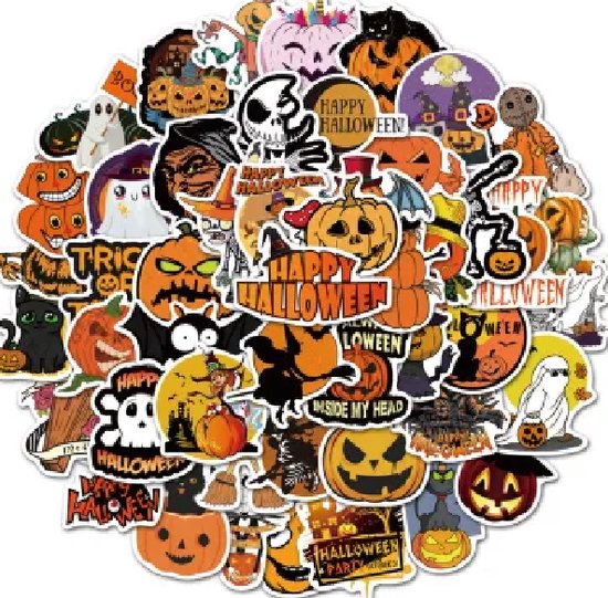 Halloween Stickers - set 50 stuks - Laptop Stickers - Stickervellen | bol