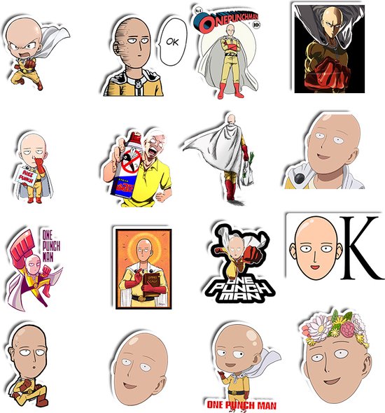 One Punch Man Stickers - set 50 stuks - Laptop Stickers - Stickervellen ...
