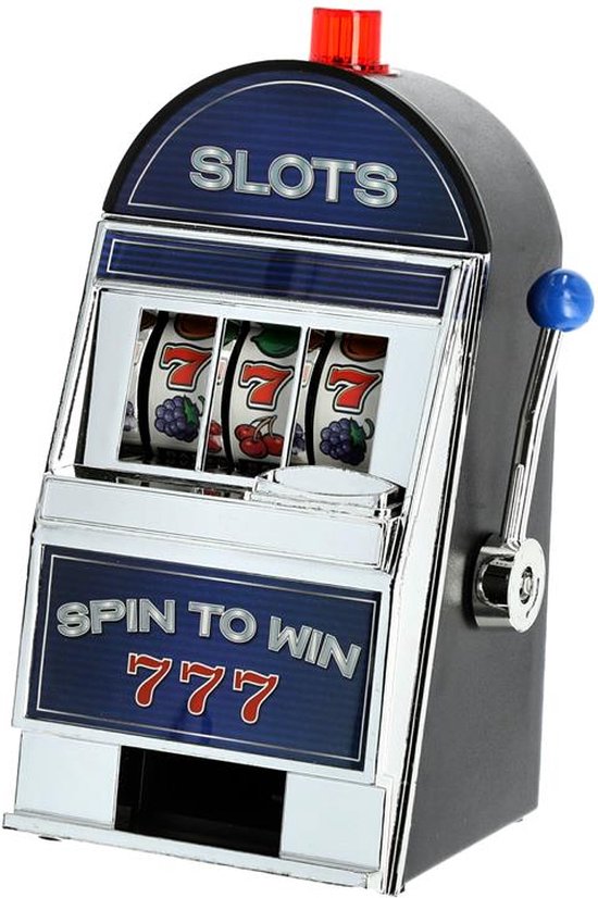 Spaarpot fruitautomaat met bel en LED 10x19x9,5cm (excl. 2x AA batterij ...