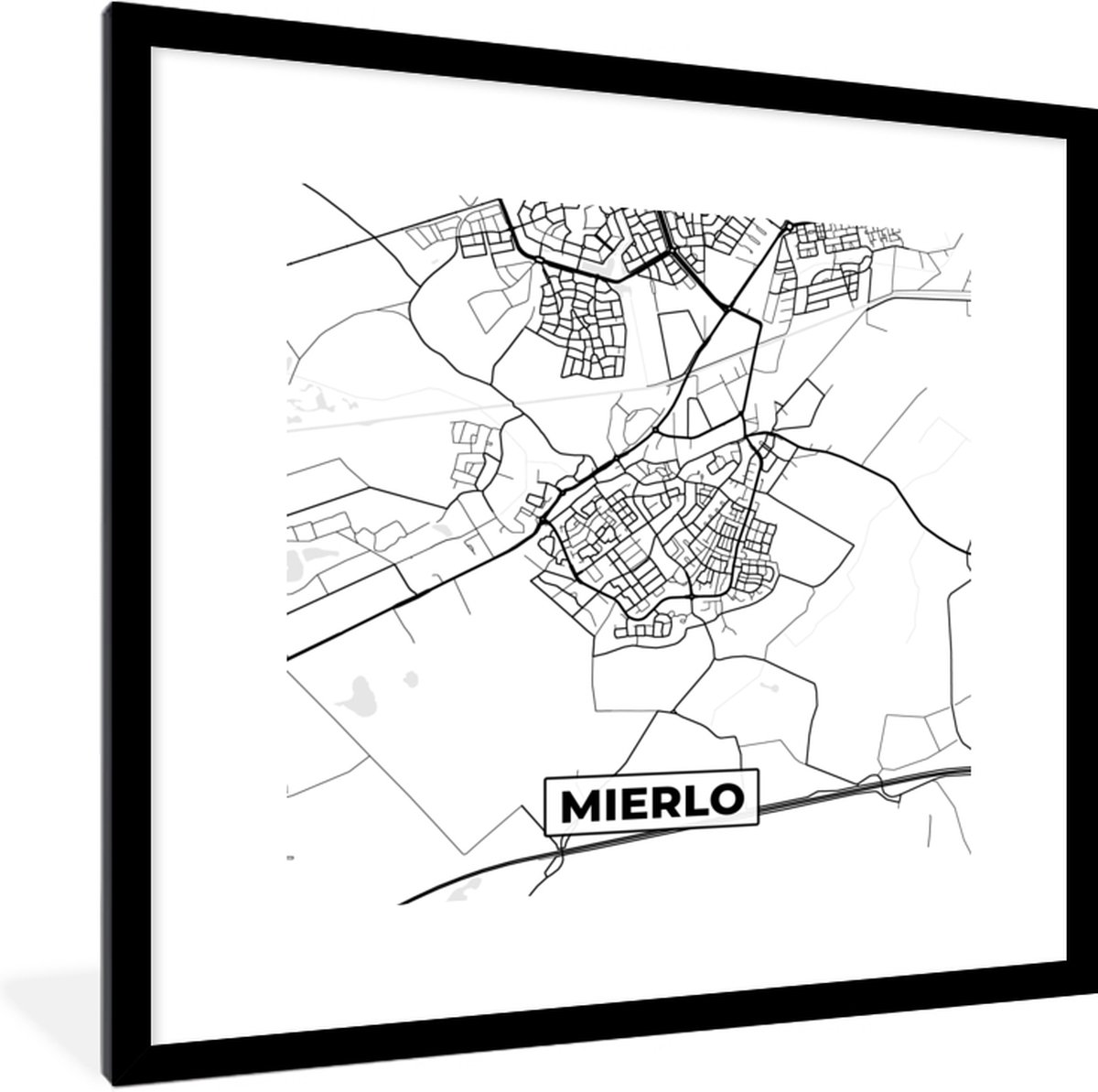 Fotolijst incl. Poster - Kaart - Mierlo - Stadskaart - Plattegrond ...