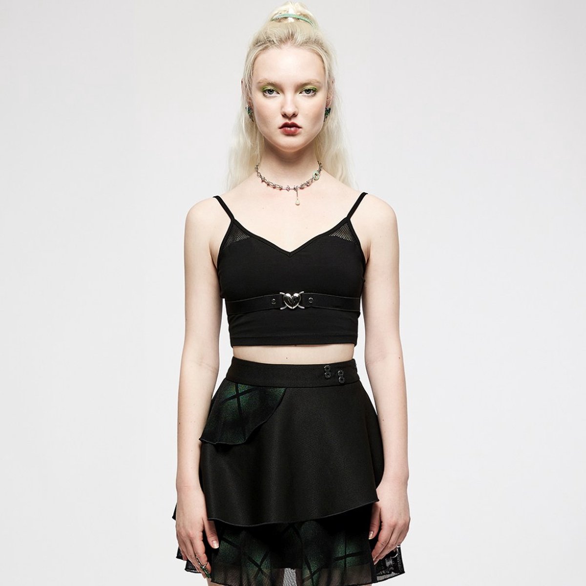 Punk Rave Crop top -XL/XXL- Blackheart Zwart | bol.com