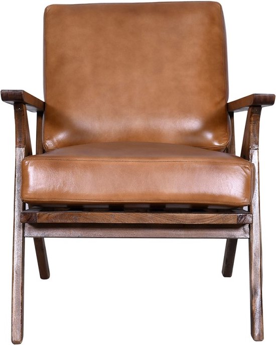 Fauteuil met Armleuning 66*90*87 cm Bruin Leder Relax Stoel Fauteil ...