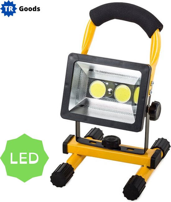 T.R. Goods - Oplaadbare LED Bouwlamp met Statief - 30 Watt - COB LED ...