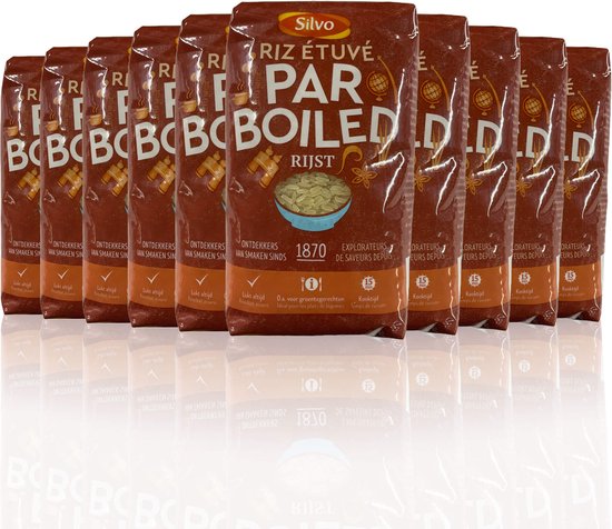 Silvo® | 10 x 1kg Parboiled Rijst | voordeelverpakking | riz étuvé | bol