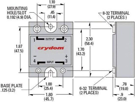 Crydom Halfgeleiderrelais D2425 25 A Schakelspanning (max.): 280 V/AC ...