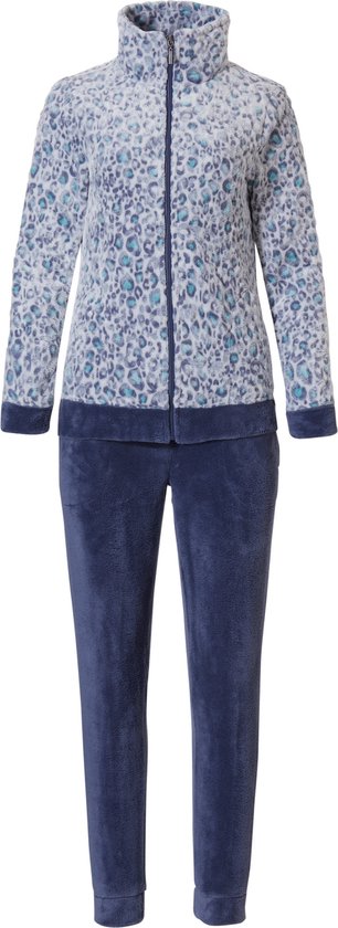Rebelle dames huispak fleece | MAAT 40 |Panter blauw | bol.com