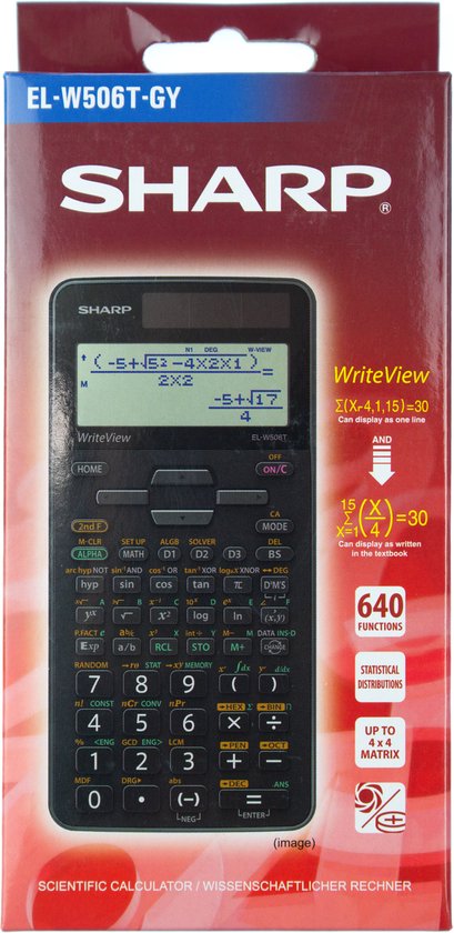 Sharp calculator - zwart-grijs - wetenschappelijk - write view - SH ...