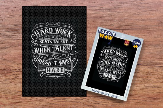 Puzzel Talent - Vintage - Quote - Legpuzzel - Puzzel 1000 stukjes ...
