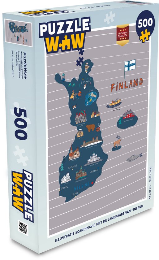 Puzzel Illustratie Scandinavië met de landkaart van Finland - Legpuzzel ...