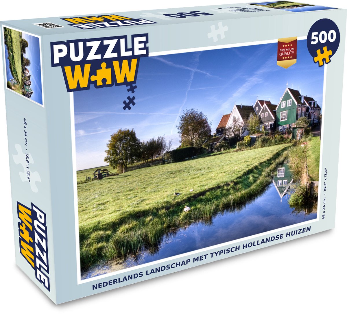 Puzzel Nederlands landschap met Hollandse huizen - Legpuzzel - Puzzel ...