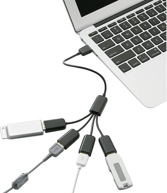 Renkforce USB 2.0-hub 4 poorten Zwart | bol