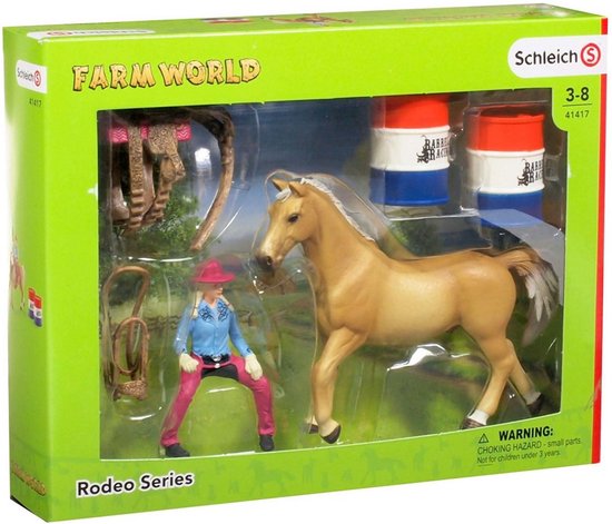 Schleich Barrel Racing met Cowgirl en Paard | bol.com