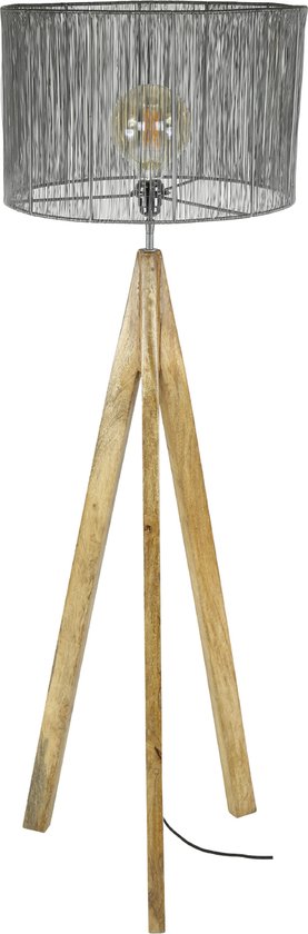Crea - Vloerlamp - tripod wood - hout - Industrieel Vloerlampen ...