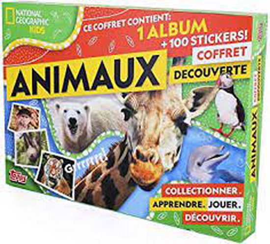 Topps- Coffret National Geographic-Album et 100 Stickers à coller- | bol