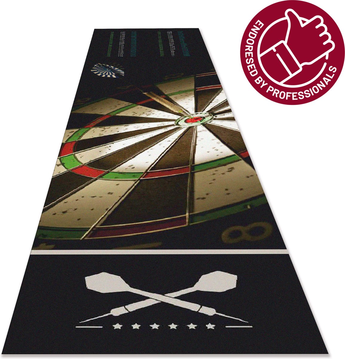Studio M Dartmat Price met Uitwerpmogelijkheden - 60x270cm - Inclusief Oche - Finish... | bol.com