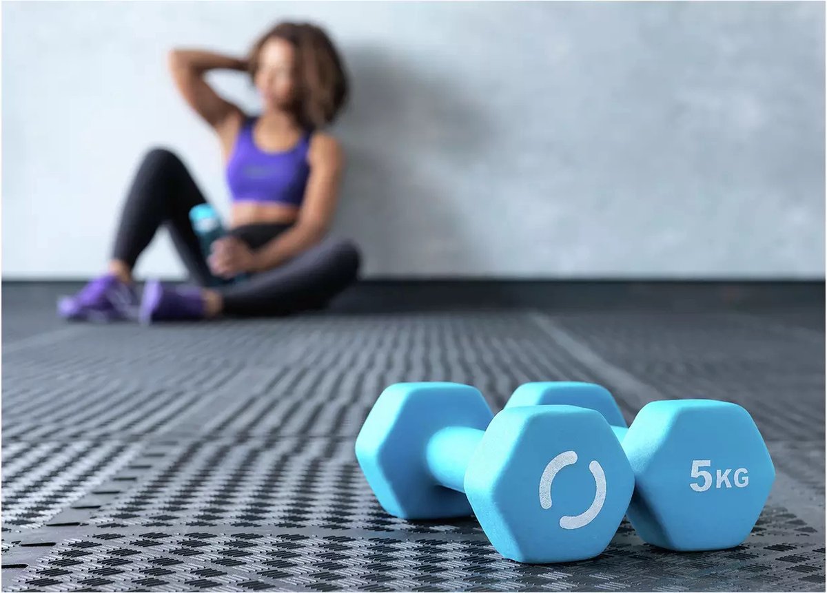 Opti Neoprene Dumbbell Set - 2 x 5kg blauw | bol.com