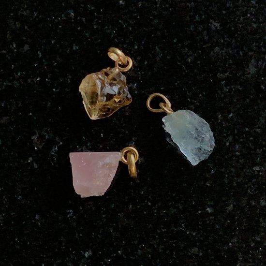 Natuursieraad - 925 sterling zilver goud verguld ruwe citrien ketting ...