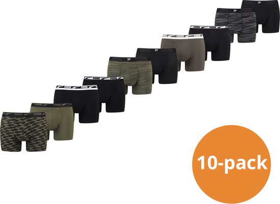 Puma Boxershorts Forest Night / Black Combo - 10-pack heren boxers ...