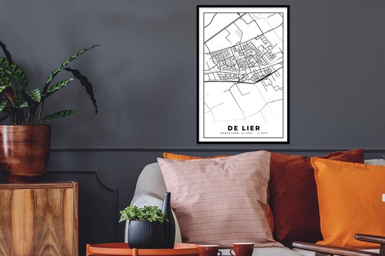 Fotolijst incl. Poster - Kaart - De Lier - Plattegrond - Stadskaart ...