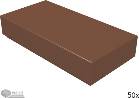 LEGO Tegel 1x2, 3069b Roodbruin 50 stuks | bol.com
