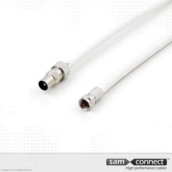 Coax RG 59 kabel, IEC naar F, 5 m, m/m | Signaalkabel | sam connect ...