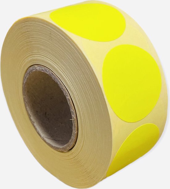 Etiketten Rond 35 mm Fluor Geel | bol