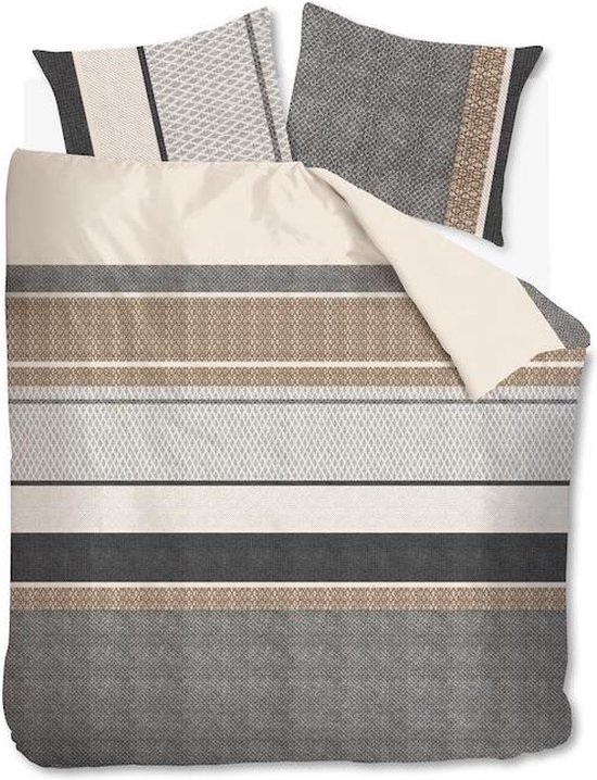 Beddinghouse Lian Dekbedovertrek - Lits-jumeaux - 240x200/220 cm - Grijs | bol.com