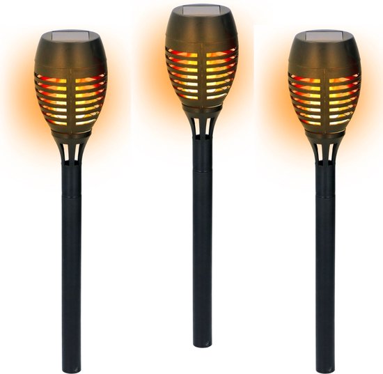 Solar Fakkel - 3 Stuks - Tuinverlichting Zonne Energie ...