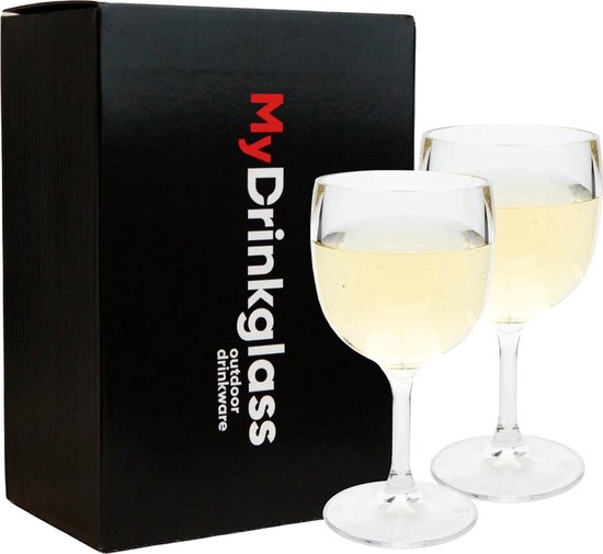 MyDrinkglass Plastic Wijnglazen Bordeaux | Plastic Wijnglazen | 2 Stuks ...